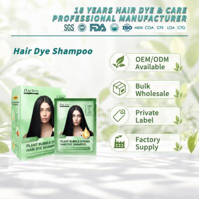 China Quick 5 Minute Dye Shampoo Manufacturer OEM ODM Plant Hair Dye Shampoo Black Hair Dye MOQ 5000 PCS for sale