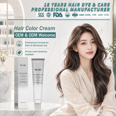 China Premium Gentle Natural Ingredients Hair Color Cream Wholesale OEM  Herbal  Hair Dye Cream Factory For Salon MOQ 1300 PCS for sale