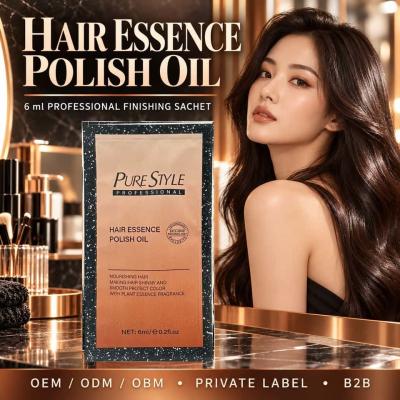 China 6ml Hair Essence Polish Oil Single-Use Sachet for OEM ODM Private Label Hair Finishing Oil Programs for sale