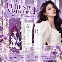 China 100ml+100ml Illustrated Carton Hair Dye Gift Box OEM A+B Hair Color Kit for Home Hair Dye Kit for sale