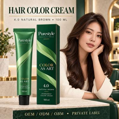 China 4.0 Natural Brown Hair Color Cream 100 mL Tube for Professional Salon Color Range and Permanent Hair Dye Programs for sale