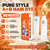 China Home Hair Dye Hair Color Kit with 100 mL + 100 mL A+B Format and Orange Illustrated Gift Box for OEM ODM OBM Cooperation for sale