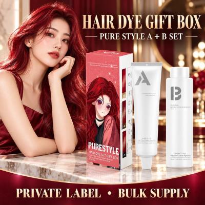 China Pure Style A+B Hair Dye Gift Box Red Carton for E-commerce Sellers for sale