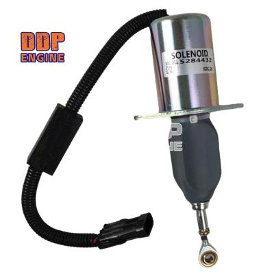 China 5365992 5284432 Fuel Shut Off Stop Solenoid Valve For 4B3.9 B5.9 6B5.9 B4.5 ISB 6.7 B129B QSB for sale