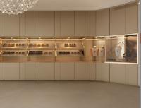 China Fashion Boutique Jewellery Display Showcase Curved Shape Jewelry Display Cabinet for sale