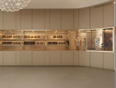 China Fashion Boutique Jewellery Display Showcase Curved Shape Jewelry Display Cabinet for sale