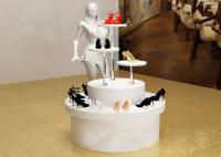 China White Round Shape Shop Display Shelving White Color For Shoes Bags for sale