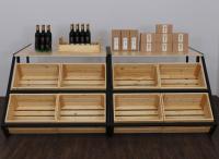 China OEM ODM Wooden Shop Display Shelving Fruit And Vegetable Display Stand for sale