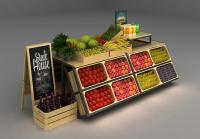 China K D Wooden Shop Display Shelving Fruit And Vegetable Display Stand for sale