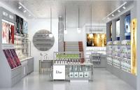 China Fashion Polishing Surface Cosmetic Display Shelves With Logo And Acrylic Display Stand for sale