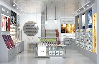 China Fashion Polishing Surface Cosmetic Display Shelves With Logo And Acrylic Display Stand for sale