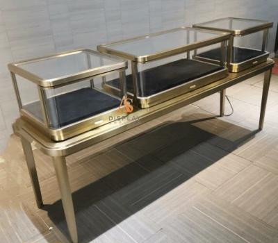 China Lockable Jewelry Store Showcases 2 Doors 1 Shelf Electrical Or Regular Lock for sale