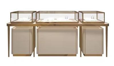 China Stainless Steel Jewelry Showcase with Lockable Security System and Customizable Mirror for Retail Stores for sale
