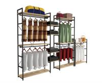 China Modern Style Clothing Shop Display Racks Wall Mounted Clothing Rack For Shopping Mall for sale