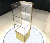 China Perfume Cosmetics Bangle Jewelry Glass Display Shelves Retail With 3 Layers for sale