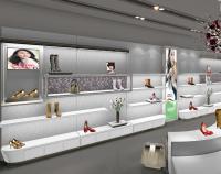 China Lady'S Wall Mounted Shoe Display Unit Shoe Rack For Showroom Knocked Down Design for sale