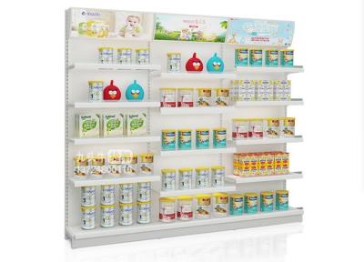 China 100kg / Layer Supermarket Display Racks With LED Light 65Kg Capacity for sale