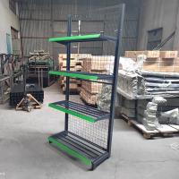 China Mesh Convenience Store Diplay Shelf Light Duty Black Retail Display Shelving Units for sale
