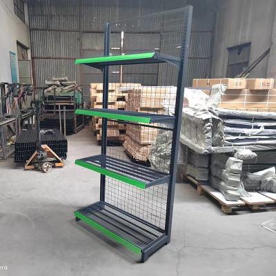 China Mesh Convenience Store Diplay Shelf Light Duty Black Retail Display Shelving Units for sale