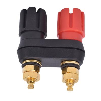 China 5mm Gold Plated Dual Binding Posts For Speaker Amplifier Red And Black Color for sale