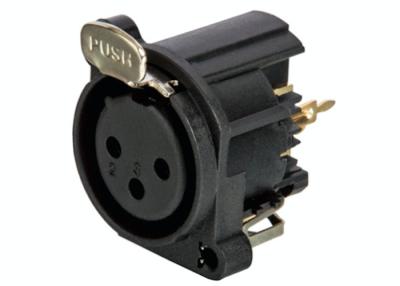 China 3 Pin Female Panel Mount Connectors / Plastic Cable XLR Female Socket for sale