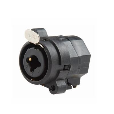 China XLR Female Small Electrical Connectors Rear Mounting Horizontal Combo Connector for sale