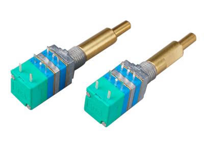 China 9.5mm Double Shaft Dual Unit Potentiometer With Rotating Switch DC10V 0.05W for sale