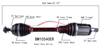 China Cold Forging Grinding CV Axle Assembly BM10540ER EXTREME Weather Unit for sale