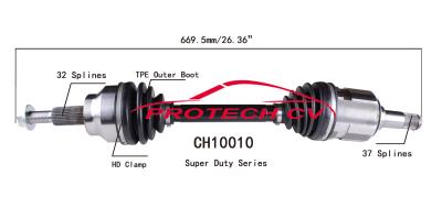 China CH10010 CV Axle Assembly Heavy Duty Clamp TPEE Boot  Cold Forging Grinding Process Technology EXTREME Weather Unit for sale