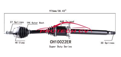 China CH10022ER CV Axle Assembly Heavy Duty Clamp TPEE Boot  Cold Forging Grinding Process Technology EXTREME Weather Unit for sale