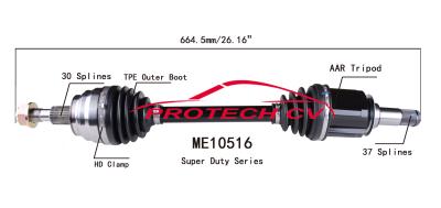 China ME10516  CV Axle Assembly Heavy Duty Clamp TPEE Boot  Cold Forging Grinding Process Technology EXTREME Weather Unit for sale