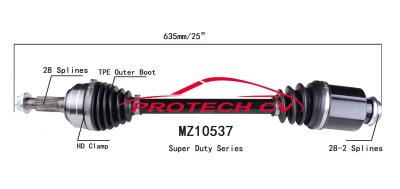 China MZ10537 CV Axle Assembly Heavy Duty Clamp TPEE Boot  Cold Forging Grinding Process Technology EXTREME Weather Unit for sale