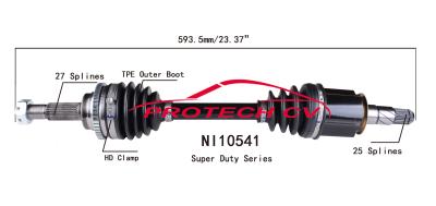 China NI10541 CV Axle Assembly Heavy Duty Clamp TPEE Boot  Cold Forging Grinding Process Technology EXTREME Weather Unit for sale
