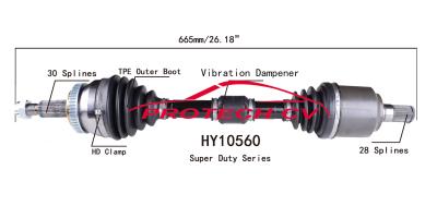 China HY10560 CV Axle Assembly Heavy Duty Clamp TPEE Boot  Cold Forging Grinding Process Technology EXTREME Weather Unit for sale