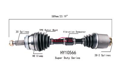 China HY10566 CV Axle Assembly Heavy Duty Clamp TPEE Boot  Cold Forging Grinding Process Technology EXTREME Weather Unit for sale