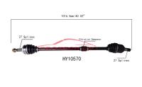China HY10570 CV Axle Assembly Heavy Duty Clamp TPEE Boot  Cold Forging Grinding Process Technology EXTREME Weather Unit for sale