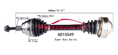 China AD10549 CV Axle Assembly Heavy Duty Clamp TPEE Boot  Cold Forging Grinding Process Technology EXTREME Weather Unit for sale