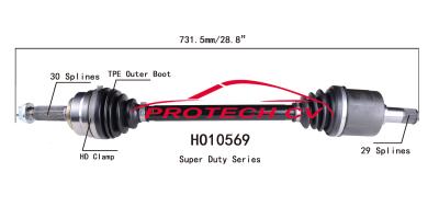 China HO10569 CV Axle Assembly Heavy Duty Clamp TPEE Boot  Cold Forging Grinding Process Technology EXTREME Weather Unit for sale
