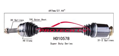 China HO10578 CV Axle Assembly Heavy Duty Clamp TPEE Boot  Cold Forging Grinding Process Technology EXTREME Weather Unit for sale