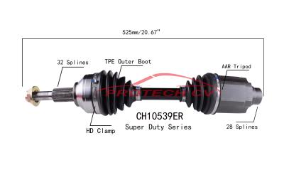 China CH10539ER CV Axle Assembly Heavy Duty Clamp TPEE Boot  Cold Forging Grinding Process Technology EXTREME Weather Unit for sale