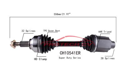 China CH10541ER CV Axle Assembly Heavy Duty Clamp TPEE Boot  Cold Forging Grinding Process Technology EXTREME Weather Unit for sale