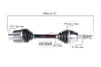China FD10509 CV Axle Assembly Heavy Duty Clamp TPEE Boot  Cold Forging Grinding Process Technology EXTREME Weather Unit for sale