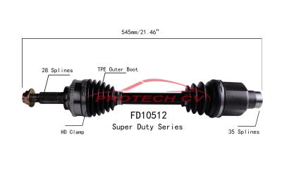China FD10512 CV Axle Assembly Heavy Duty Clamp TPEE Boot  Cold Forging Grinding Process Technology EXTREME Weather Unit for sale