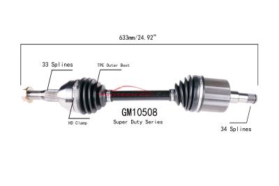China GM10508 CV Axle Assembly Heavy Duty Clamp TPEE Boot  Cold Forging Grinding Process Technology EXTREME Weather Unit for sale