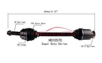 China Acura MDX CV Axle Assembly HO10570 20CrMnTi Steel Heavy Duty Clamp TPEE Boot for sale