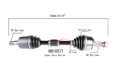 China Acura RDX Front Left Cv Shaft Assembly Heavy Duty Clamp TPEE Boot for sale
