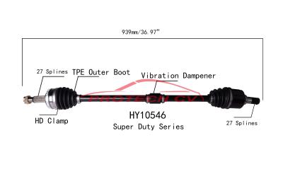 China L4 Right Front Axle Shaft HY10546 2.0L Cv Joints For Hyundai Elantra TPEE Boot for sale