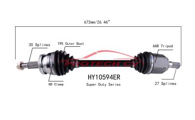 China HY10594ER Front Left Cv Axle Shaft Assembly Hyundai Sonata 2.4L EXTREME Weather Unit for sale