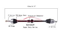 China Kia Forte CV Axle Assembly KA10529 TPEE Boot Axle Assembly Replacement for sale