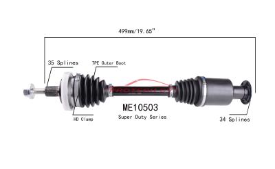 China ME10503 CV Axle Assembly 4Matic Mercedes E280 Front Drive Axle Assembly for sale